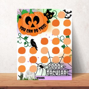 Halloween Reward Chart Behavior Chart Kid Reading Chore Chart Halloween ...