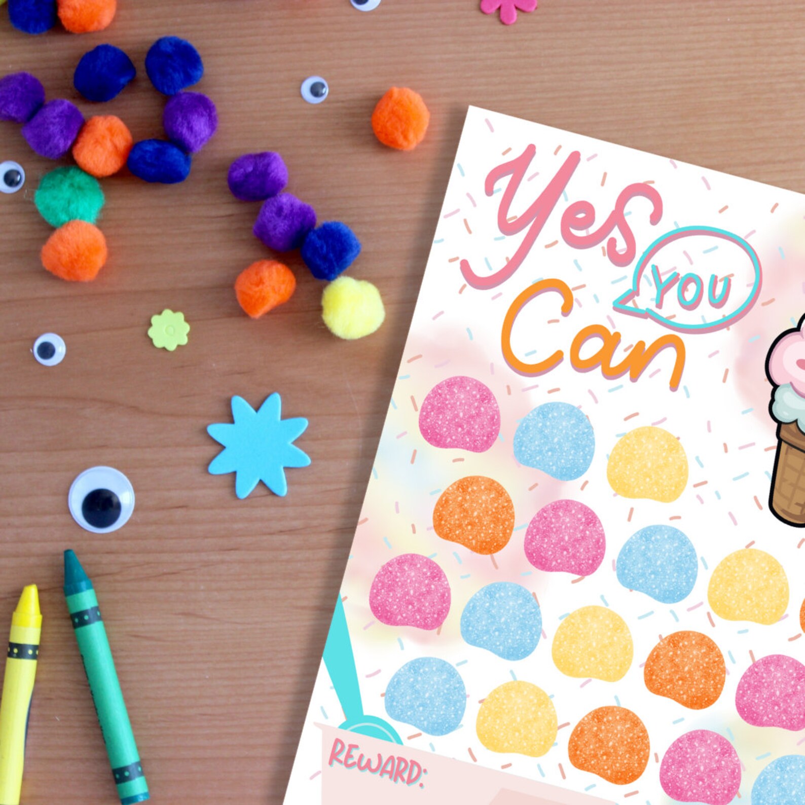 Ice Cream Reward Chart Printable Ice Cream Behavior Chart Pink Daily ...