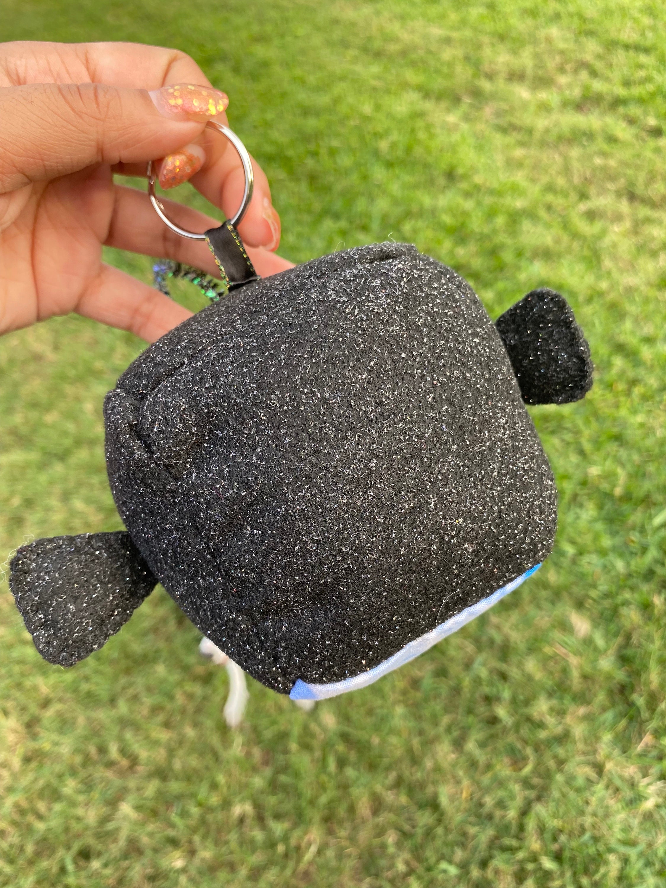 Creepy Cute Anglerfish Black and Blue Handmade Felt Plushie Keychain - Etsy