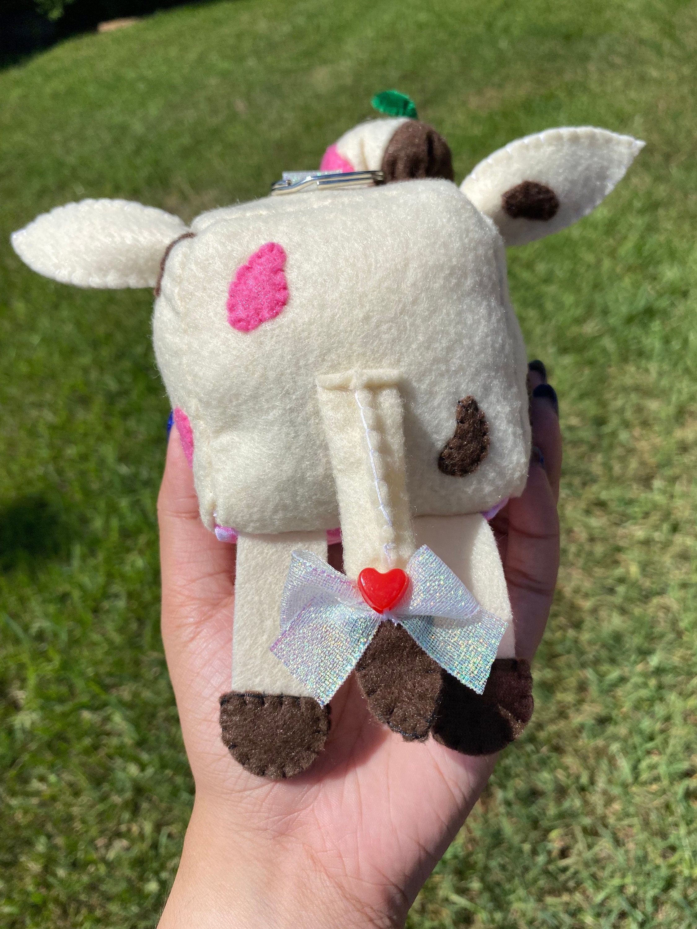 Neapolitan Ice Cream Cute Cow Plushie Keychain Handmade Felt Handsewn ...