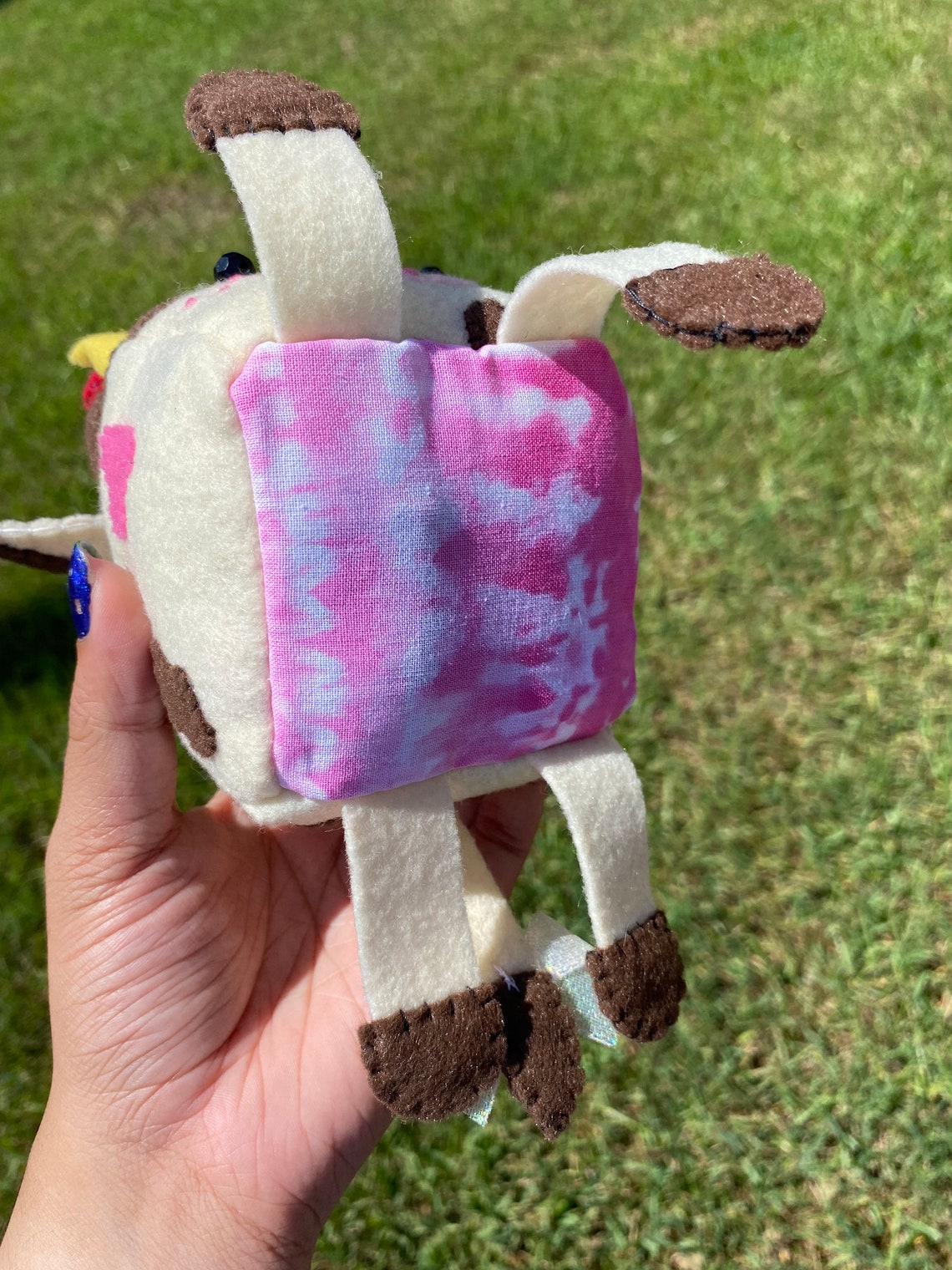 Neapolitan Ice Cream Cute Cow Plushie Keychain Handmade Felt Handsewn ...