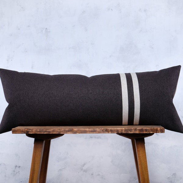 Black Lumbar Pillow - Etsy