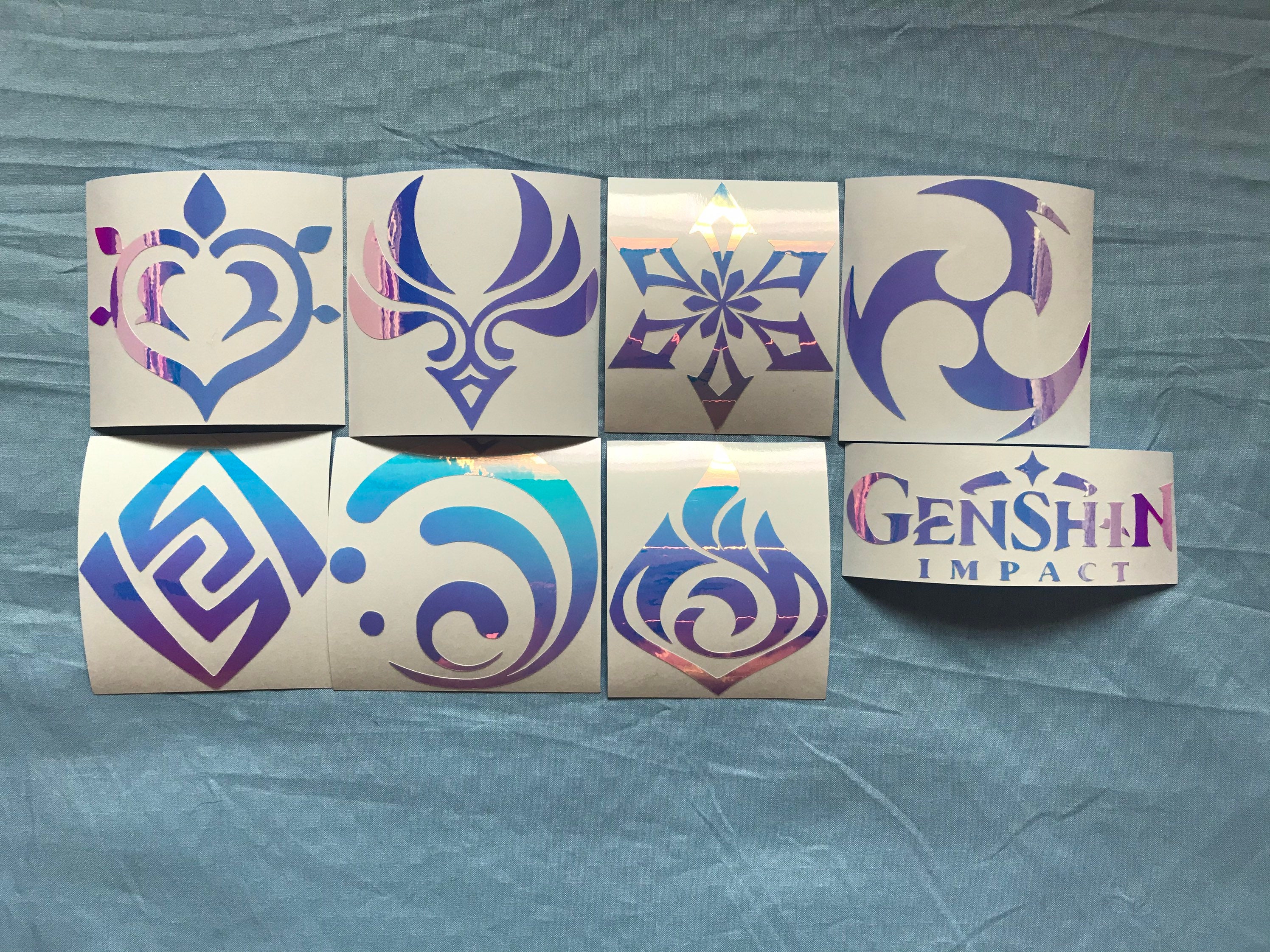 Genshin Impact Vinyl Decal Stickers [elements (anemo, Geo, Electro ...