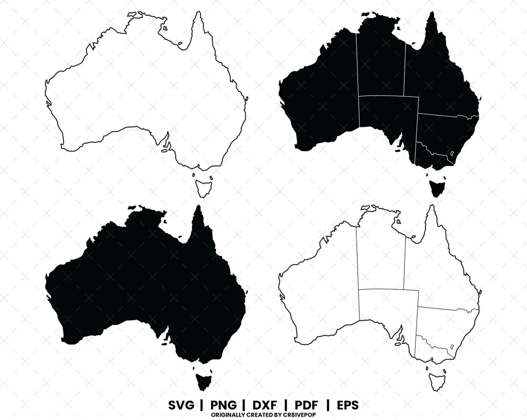 Australia Map SVG, Australia, Australia Shirt, Map Svg, State Svg ...