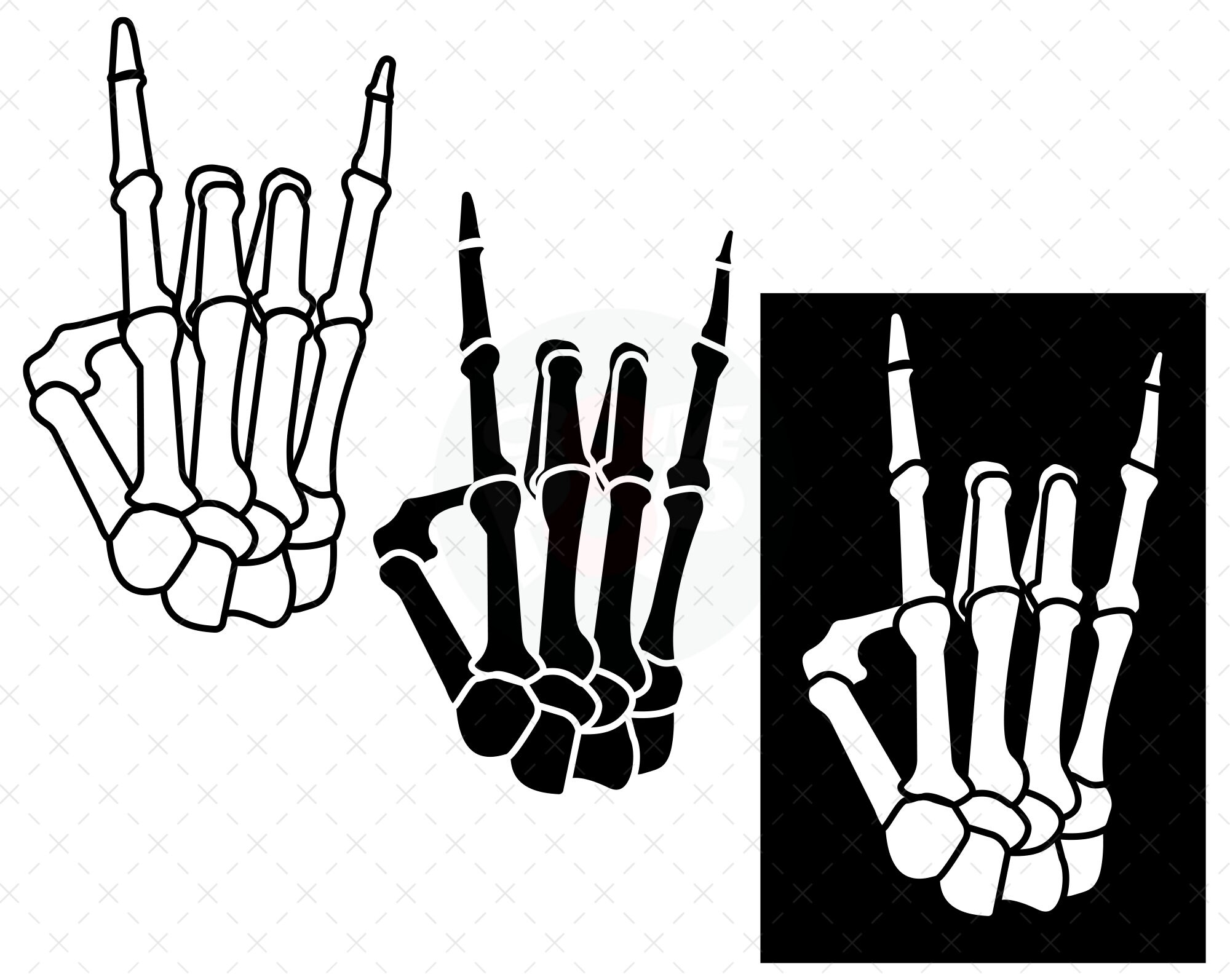 Rock Hand Skeleton Svg Skeleton Hand SVG Skeleton Svg - Etsy
