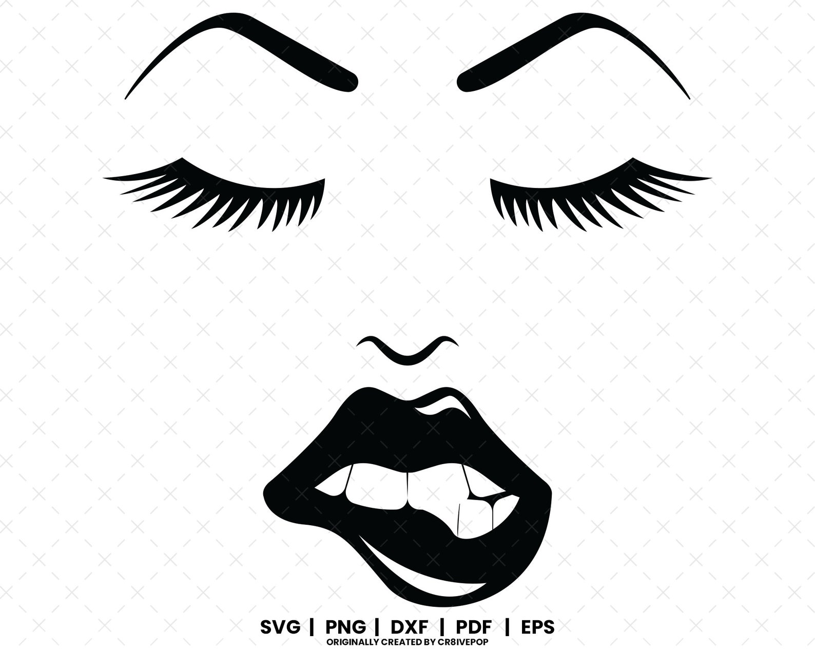 Woman Face SVG, Eyelashes Svg, Lips Svg, Makeup Svg, Lady Face Svg ...
