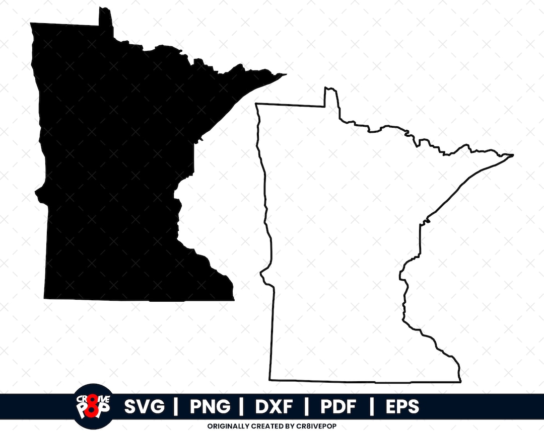 Minnesota Svg, State Svg, United States Svg, Minnesota Silhouette ...