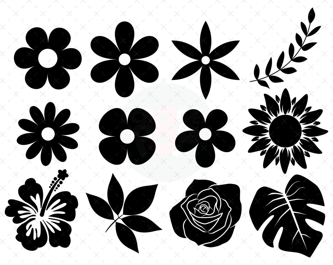 Flower Svg Floral Svg Flowers Svg Wildflower Svg Rose Svg - Etsy