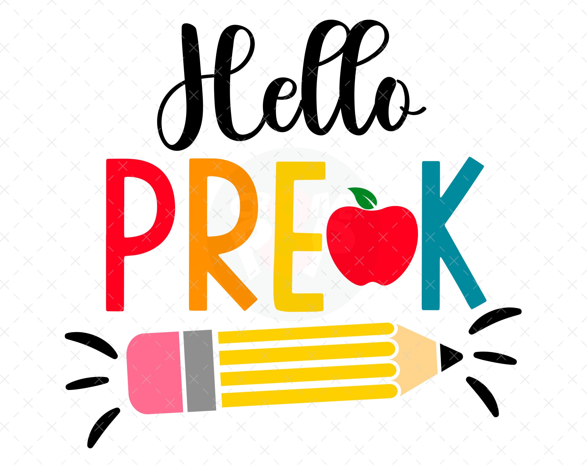 Hello Pre-k Svg, Back to School Svg, Kindergarten Svg, Teacher Life Svg ...