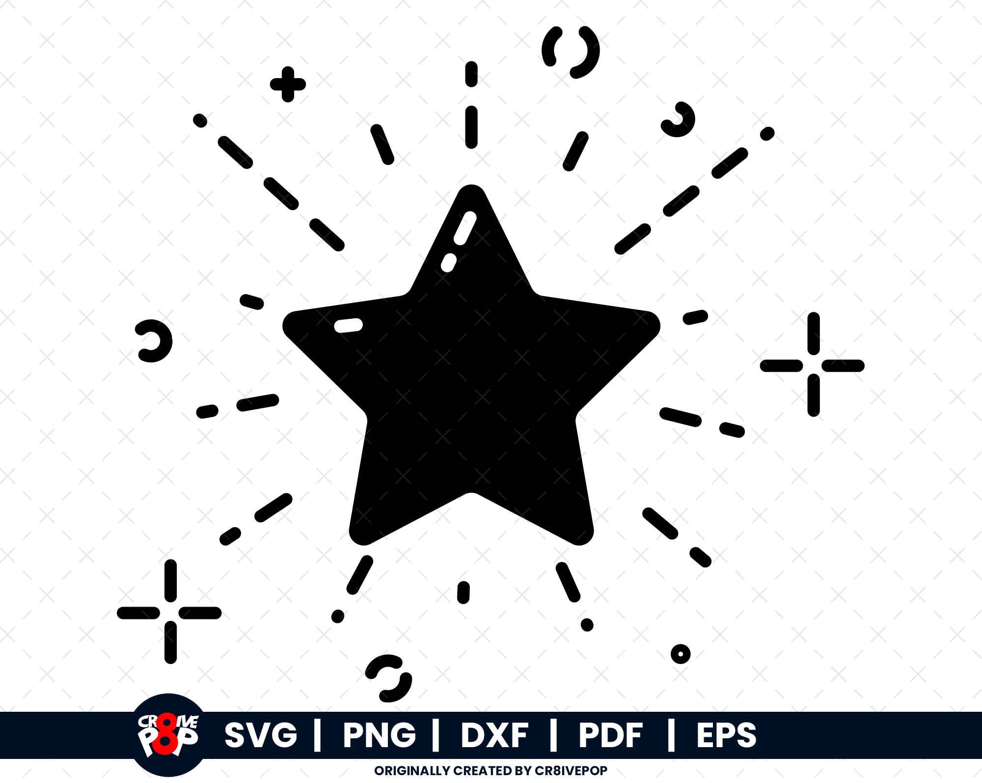 Stars Glow SVG Bundle Black and White | Png,dxf,pdf,eps, Cricut and ...