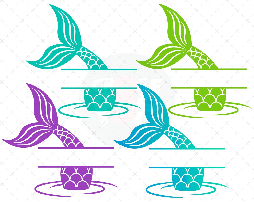 Mermaid Tail Svg, Mermaid Monogram Svg, Mermaid Birthday Svg, Mermaid ...