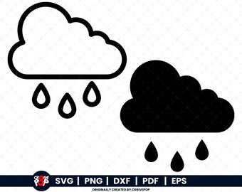 Cloud and Rain Icon Svg, Vector, Png, Jpg, Eps, Pdf, Clipart - Etsy