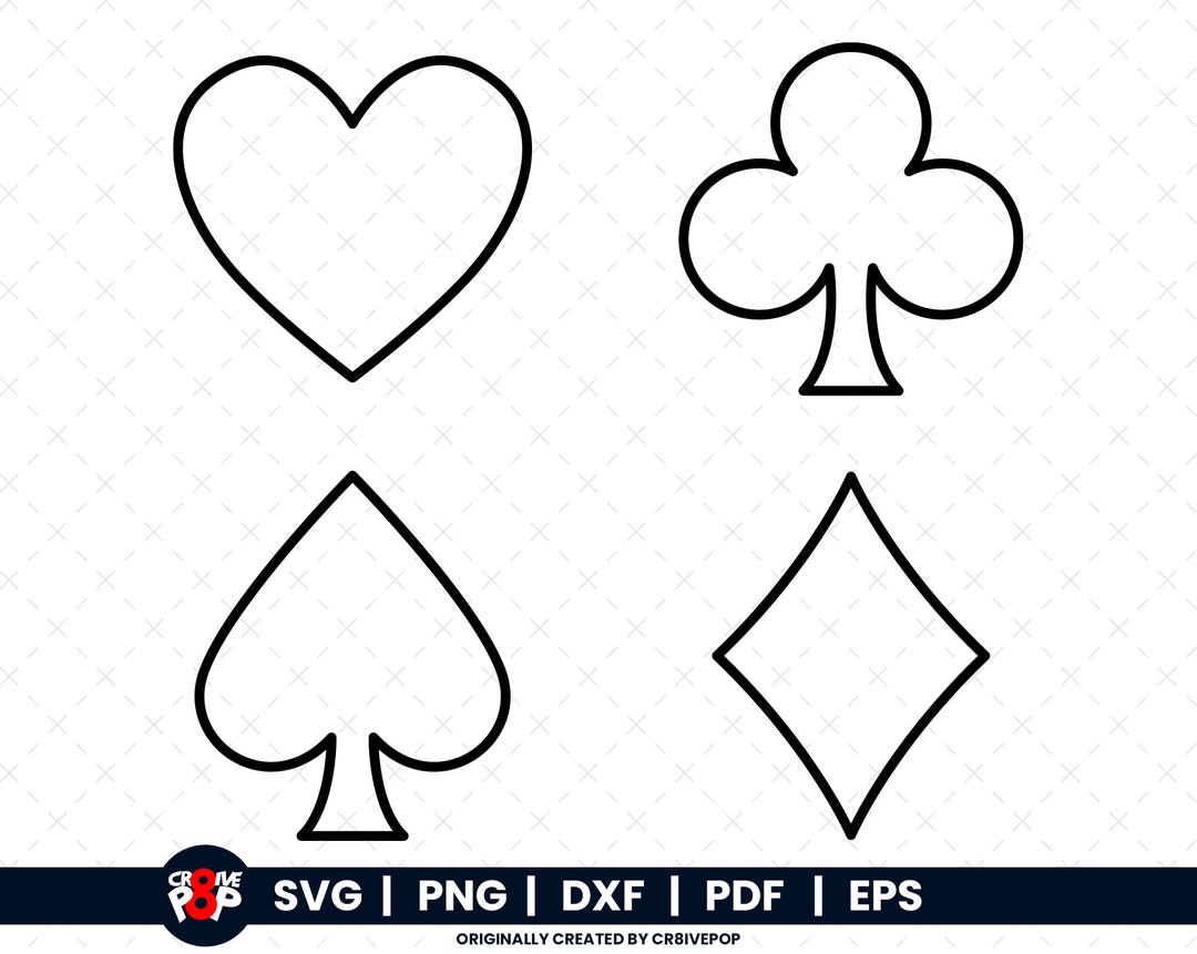 Playing Cards Symbols SVG | Png,dxf,pdf,eps, Clipart Playing Card ...