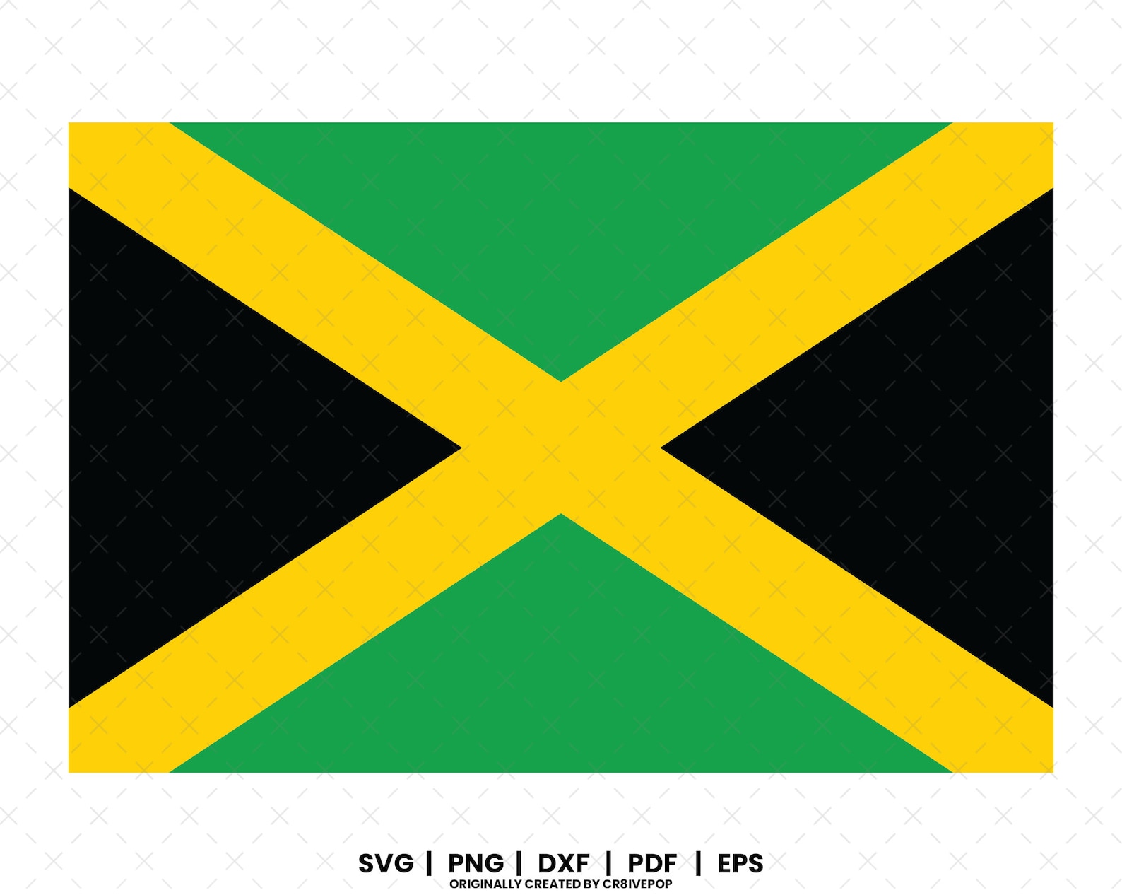 Jamaican Flag SVG, Jamaican, Jamaica Svg, Jamaican Flag Clipart, Black ...