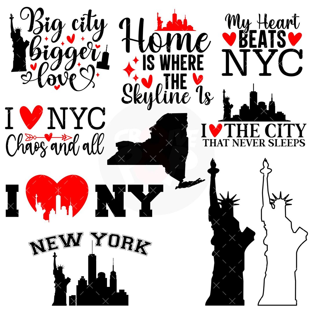 New York Bundle Svg, New York Svg, Nyc Svg, New York City Svg, New York Silhouette Svg, New York ...