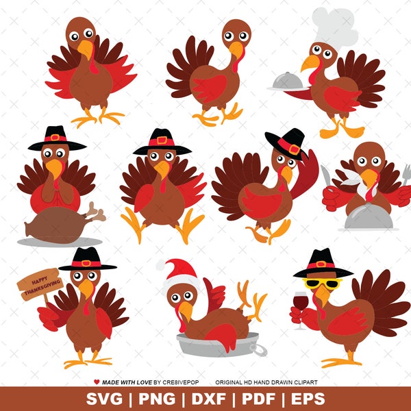 Turkey Clipart - Etsy