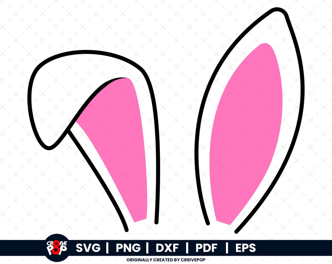 Rabbit Ears SVG | PNG, DFX, Eps, Pdf Cut Outs and Clipart, Rabbit Bunny ...