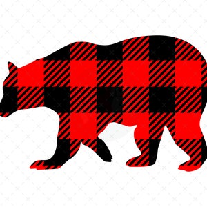 Christmas Buffalo Plaid Bear Svg, Bear Png, Christmas Svg, Bear Svg ...