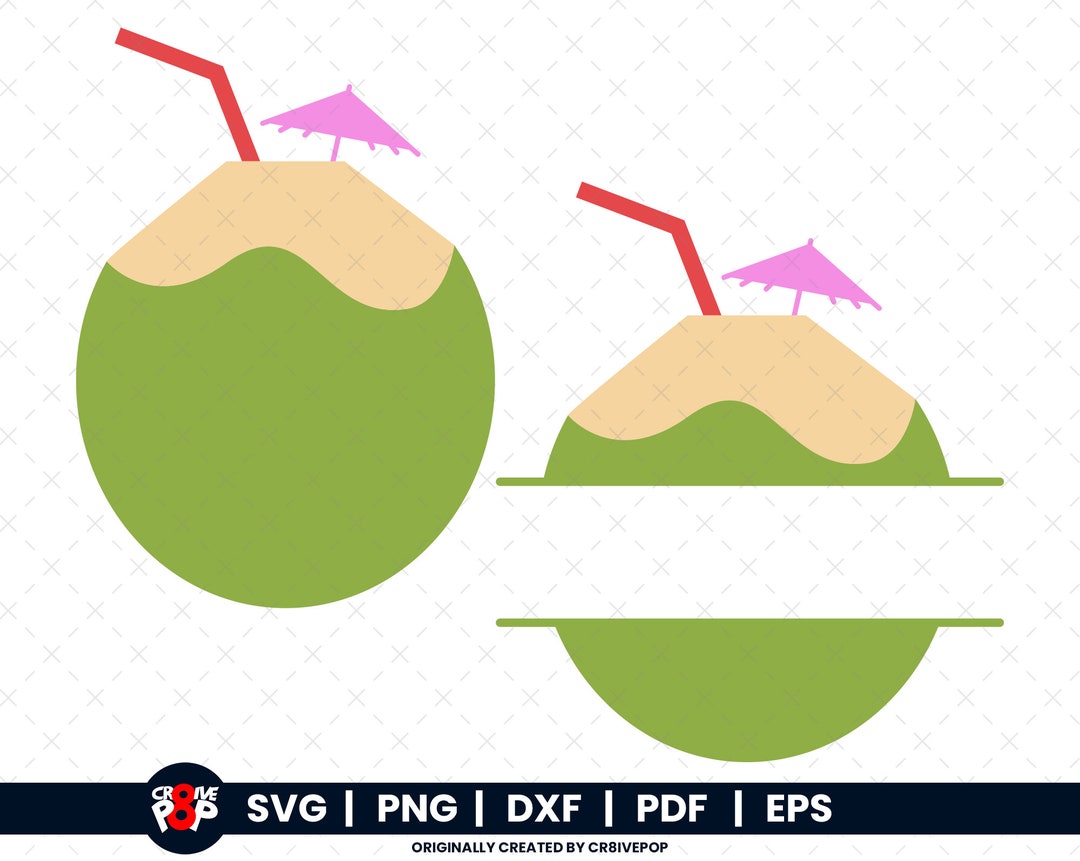 Coconut SVG, Fruit Svg, Svg Files for Cricut, Ocean Svg, Beach Life Svg ...