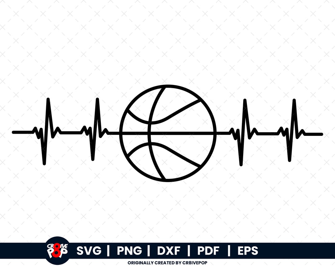 Heartbeat Rate Baloncesto Esquema SVG / PNGDXFpdfeps - Etsy México