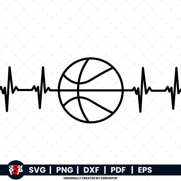 Basketball Heartbeat Svg - Etsy