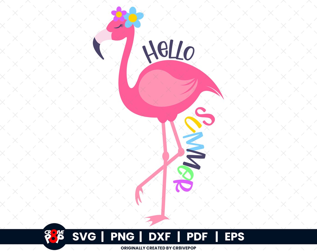 Hello Summer Svg, Flamingo SVG, Flamingo Print, Flamingo Clip Art, Pink ...