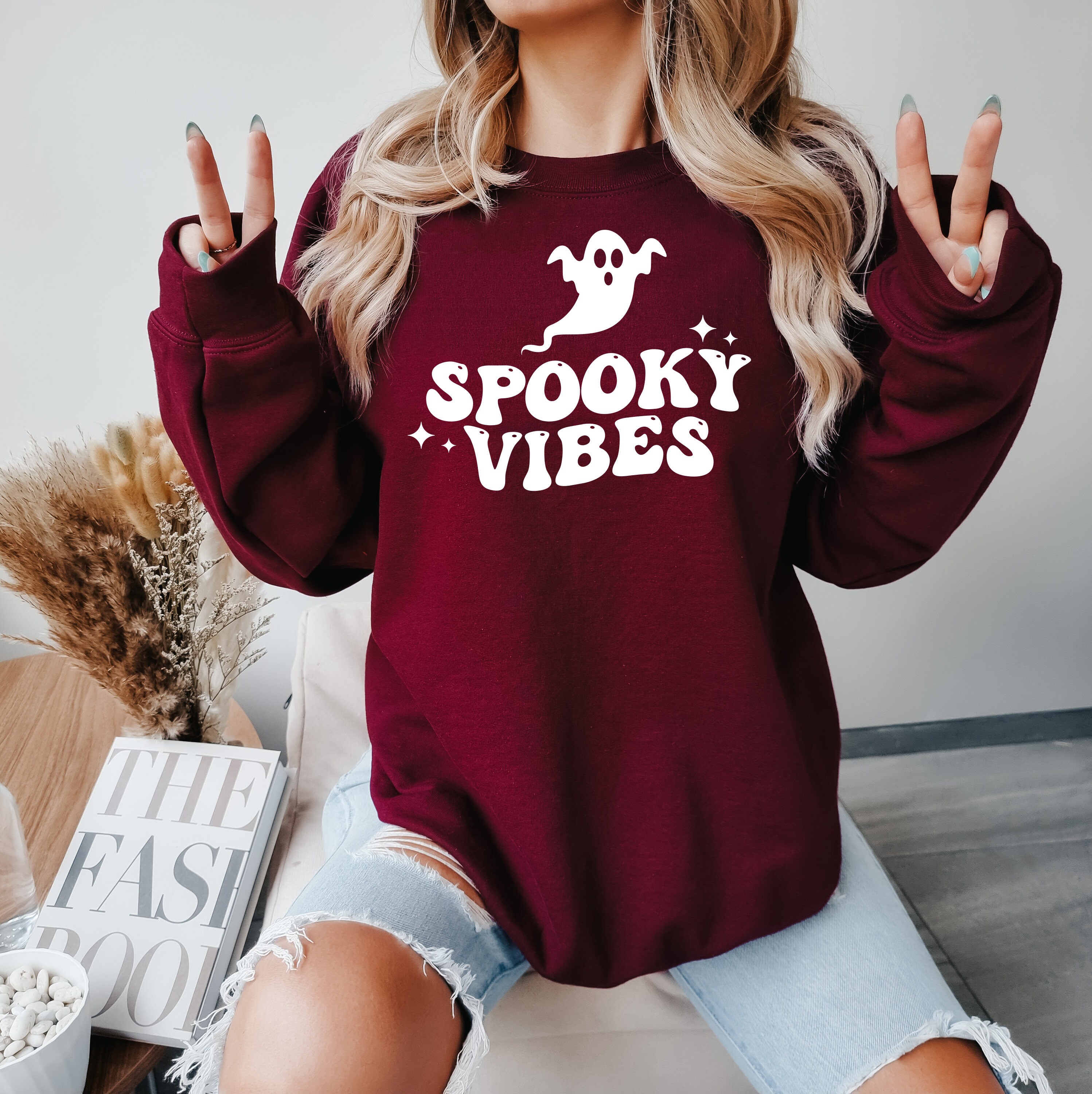 Spooky Vibes SVG, Ghost Svg, Halloween Svg, Boo Svg, Funny Halloween ...