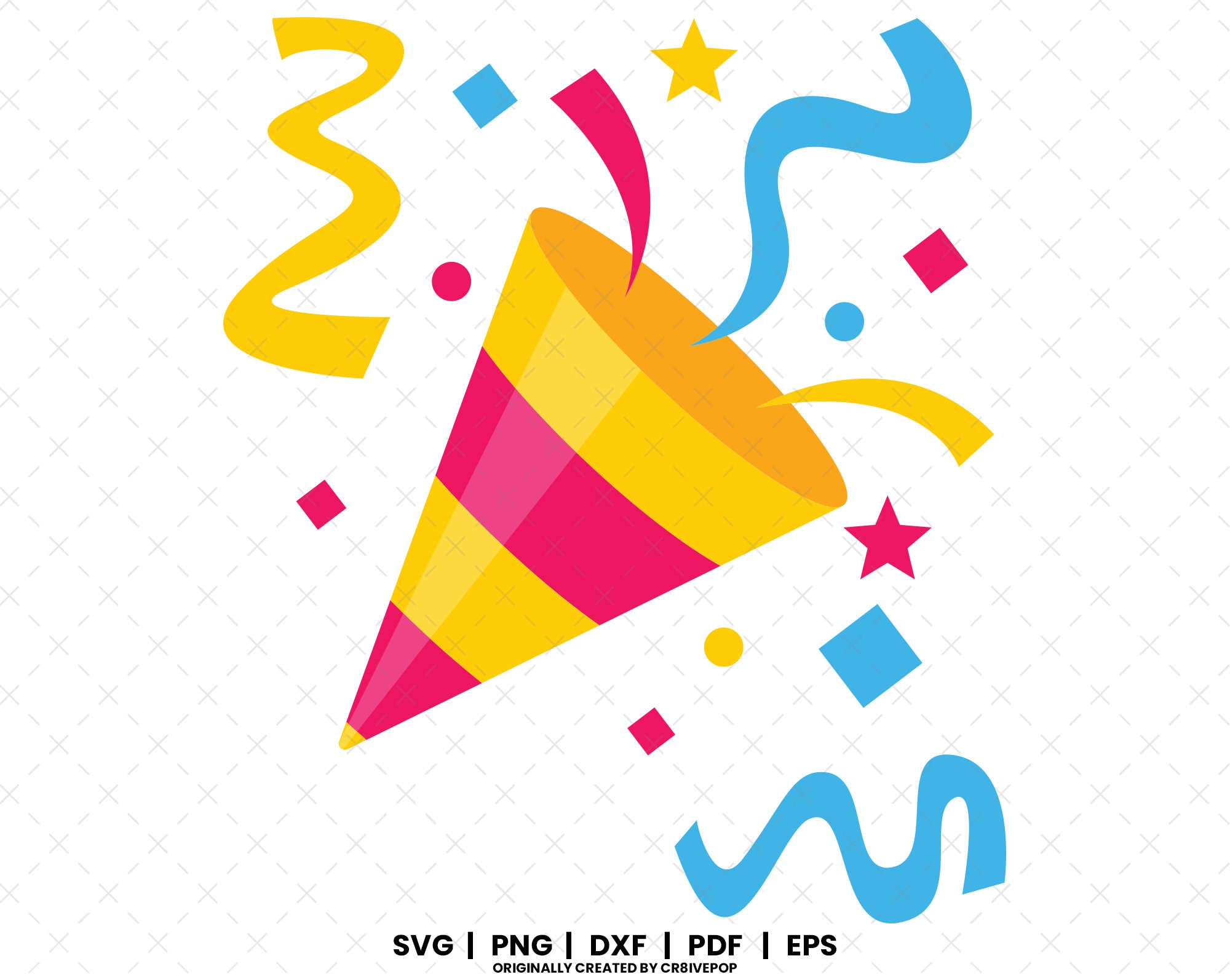 Party Horn SVG Bundle Black and White | Png,dxf,pdf,eps, Cricut and Clipart Party Cricut Clipart ...