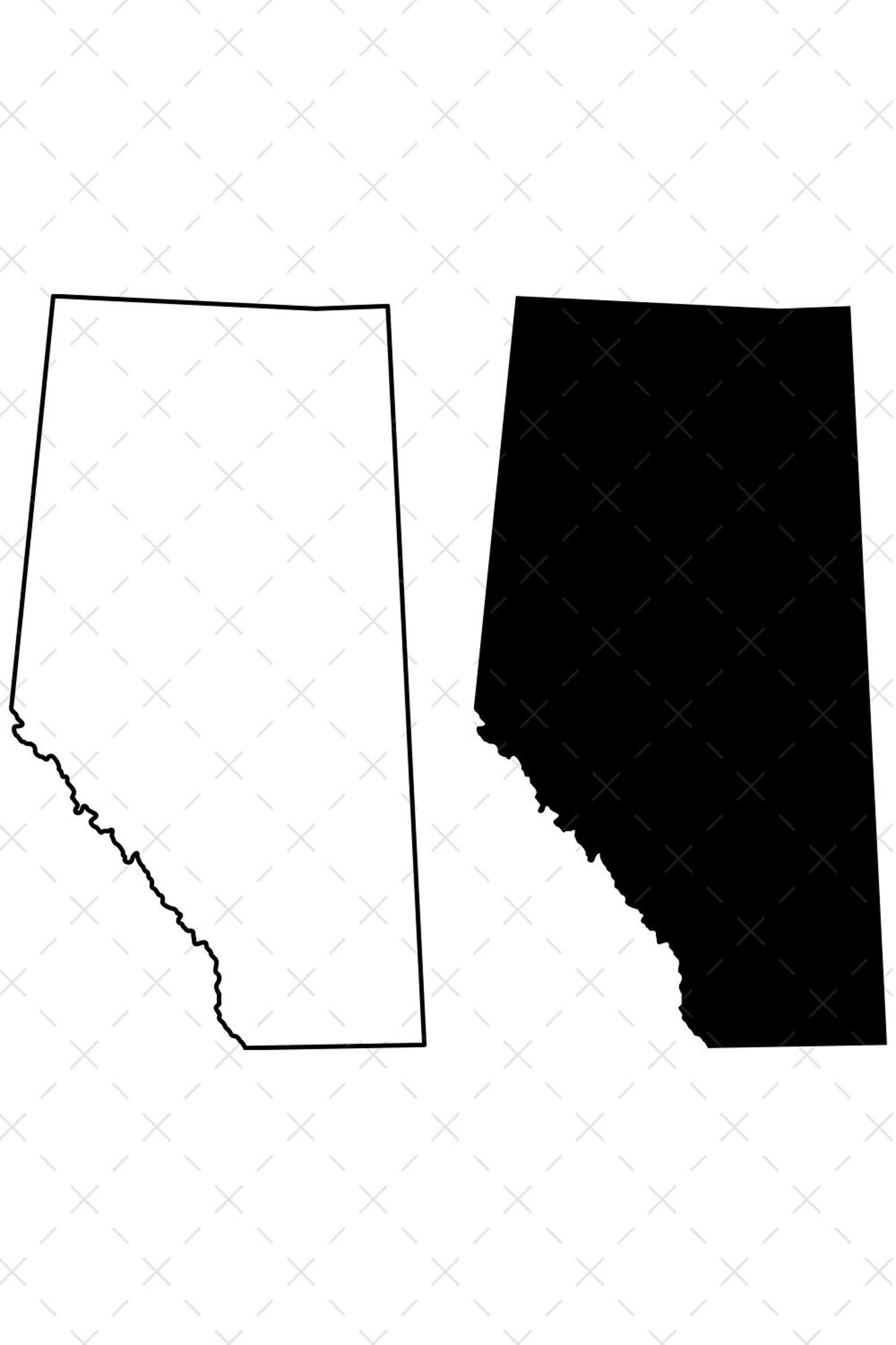 Alberta Map Outline Silhouette Svg Png,dxf,pdf,eps, Alberta Province ...