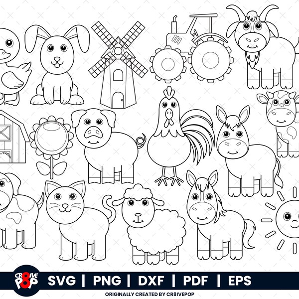 Farm Animal Clipart - Etsy