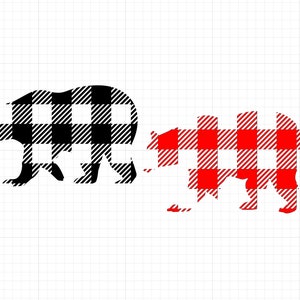 Christmas Buffalo Plaid Bear Svg, Bear Png, Christmas Svg, Bear Svg ...