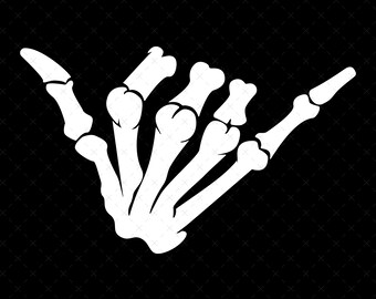 Shaka Skeleton Hand Sign Svg, Shaka Patch, Shaka Sticker. Vector Cut ...