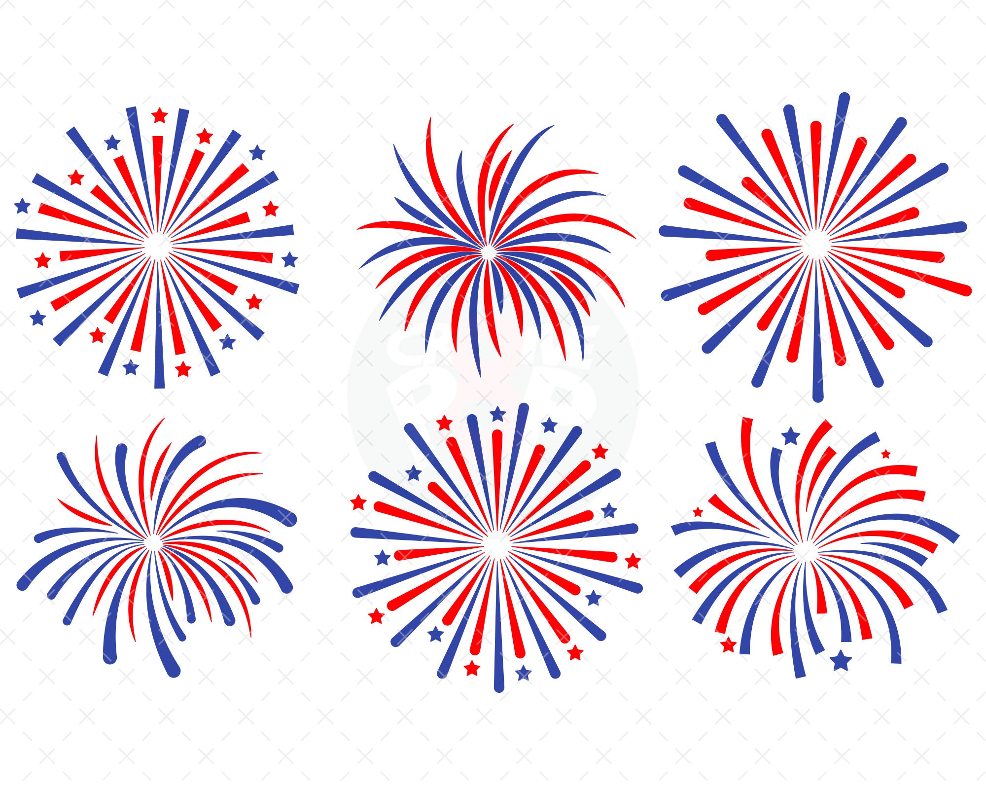 Fireworks SVG Bundle Png,dxf,pdf,eps, Cricut and Clipart Fireworks 4th ...