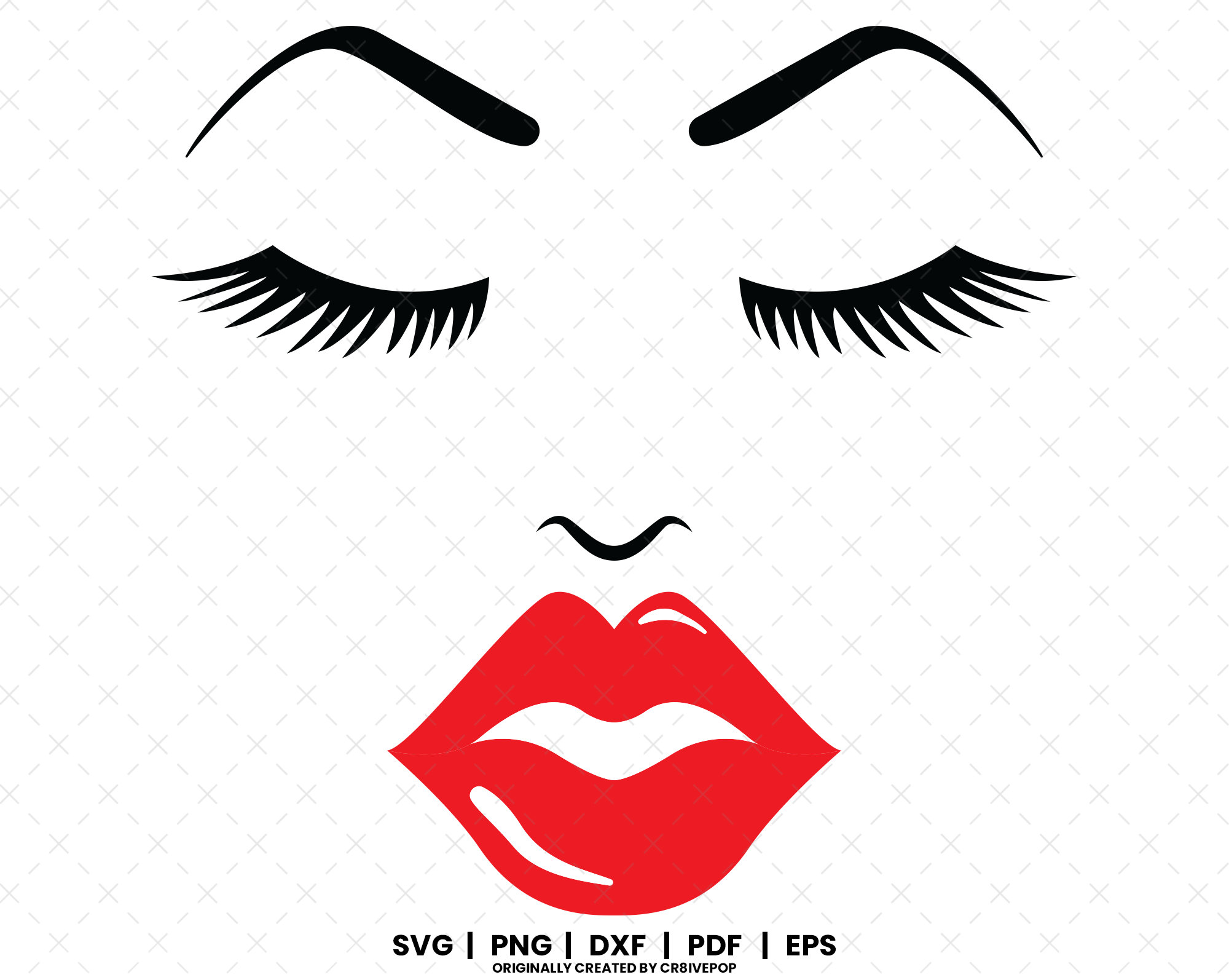Woman Face Svg, Eyelashes Svg, Lips Svg, Line Art Svg, Svg Files for ...