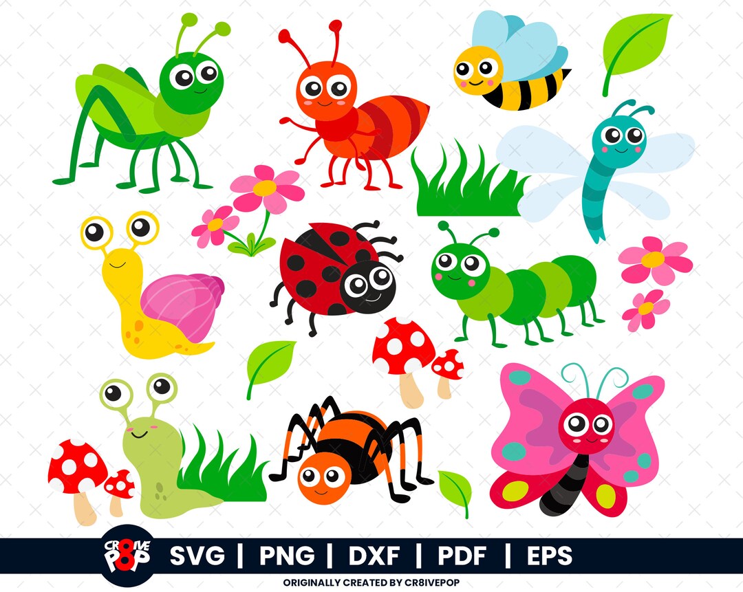 Insectos SVG, Dragonfly svg, Butterfly svg, Insect clipart, Bug svg ...