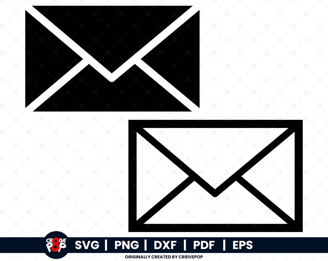 Envelope Silhouette SVG Png,dxf,pdf,eps, Cricut and Clipart Envelope ...