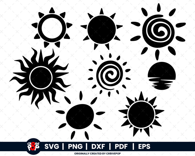 Sun Svg, Summer Svg, Sun Png, Sun Clipart, Beach Svg, Svg Files for ...