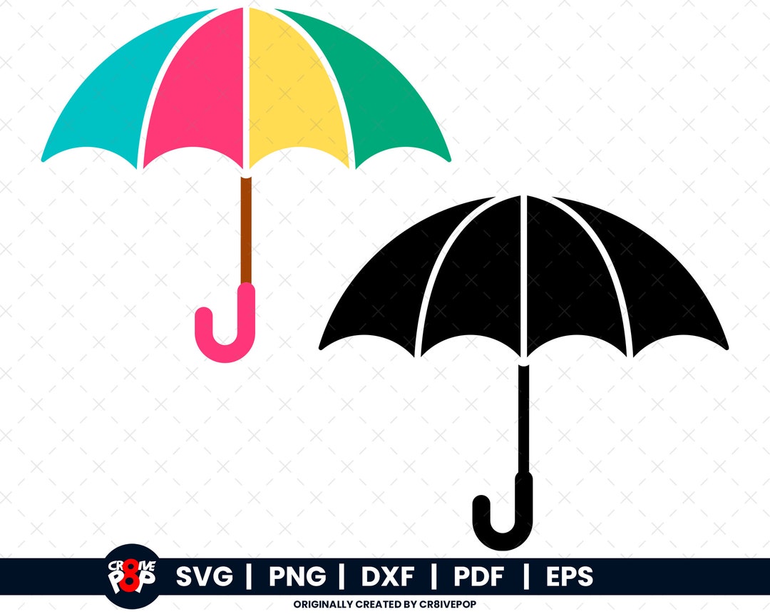 Umbrella SVG PNG, DFX, Eps, Pdf Cut Outs and Clipart, Umbrella Instant ...