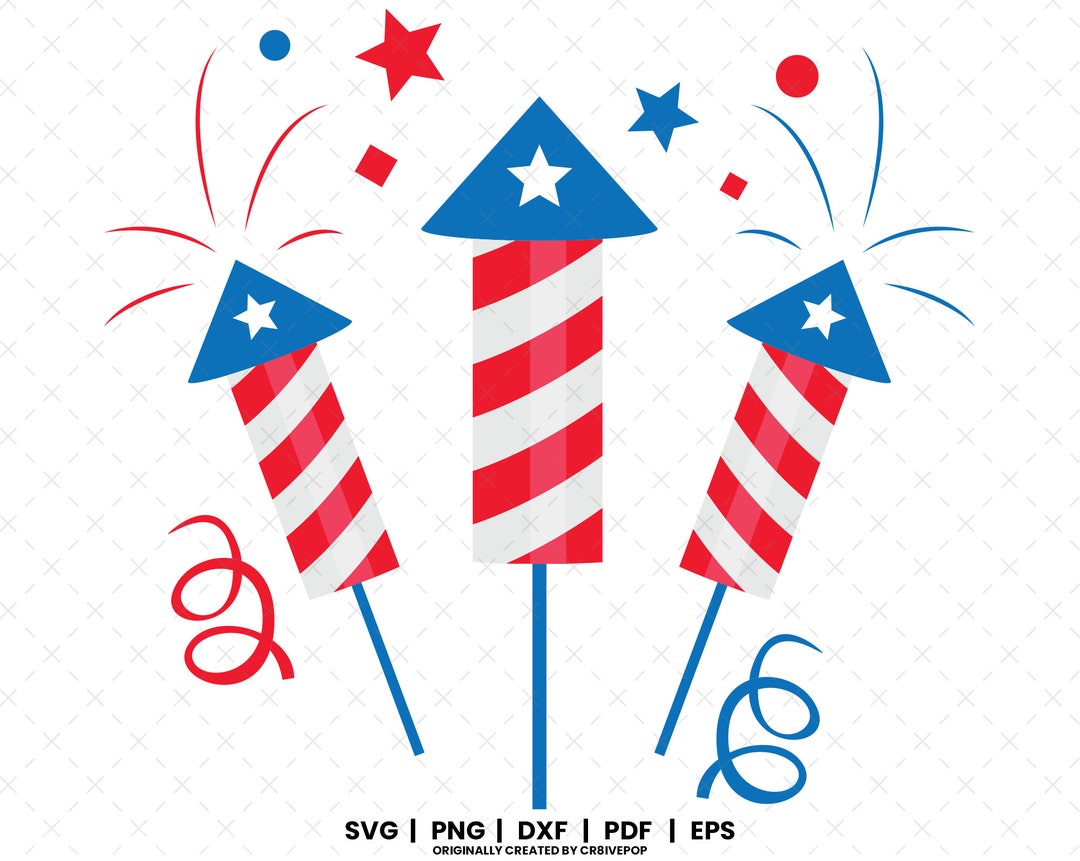 Firecracker 4th of July SVG Bundle Black and White | Png,dxf,pdf,eps, Cricut and Clipart ...
