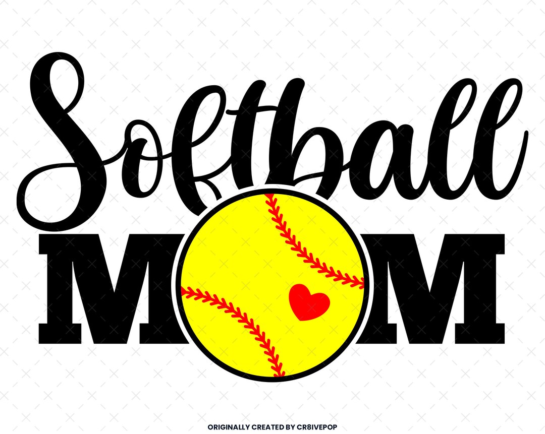 Softball Mom SVG | Png,dxf,pdf,eps, Color and Outline Cut File Softball ...