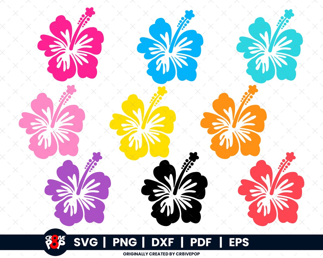 Hibiscus Svg, Flower Svg, Hawaiian Flower Svg, Hawaii Svg, Hibiscus ...