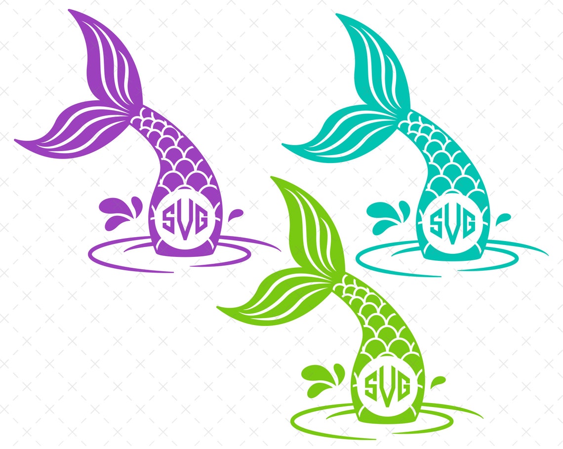 Mermaid Tail Monogram Mermaid Tail Svg Mermaid Monogram Svg - Etsy