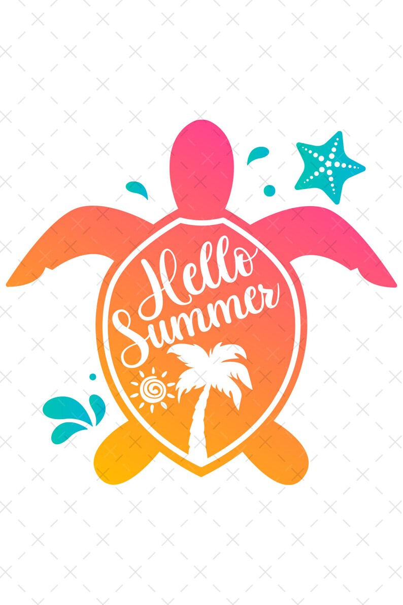 Hello Summer Svg Hello Summer Png Turtle Svg Summer Break - Etsy
