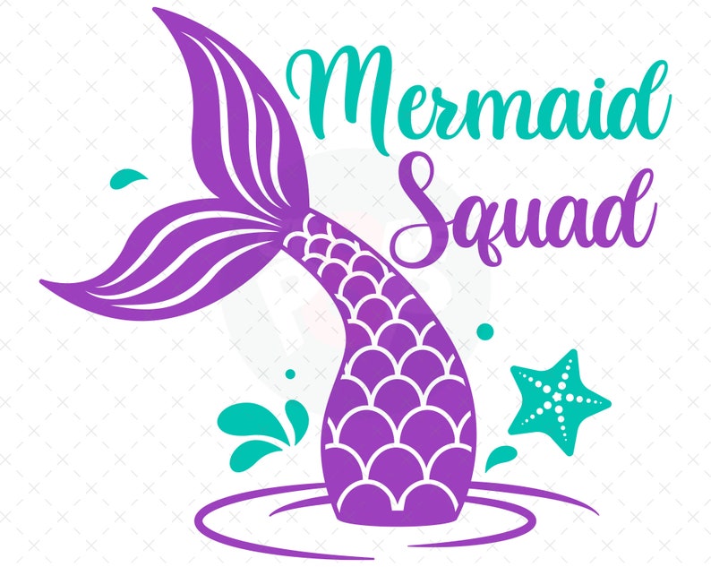 Mermaid Squad Mermaid Tail Svg Mermaid Monogram Svg Mermaid - Etsy