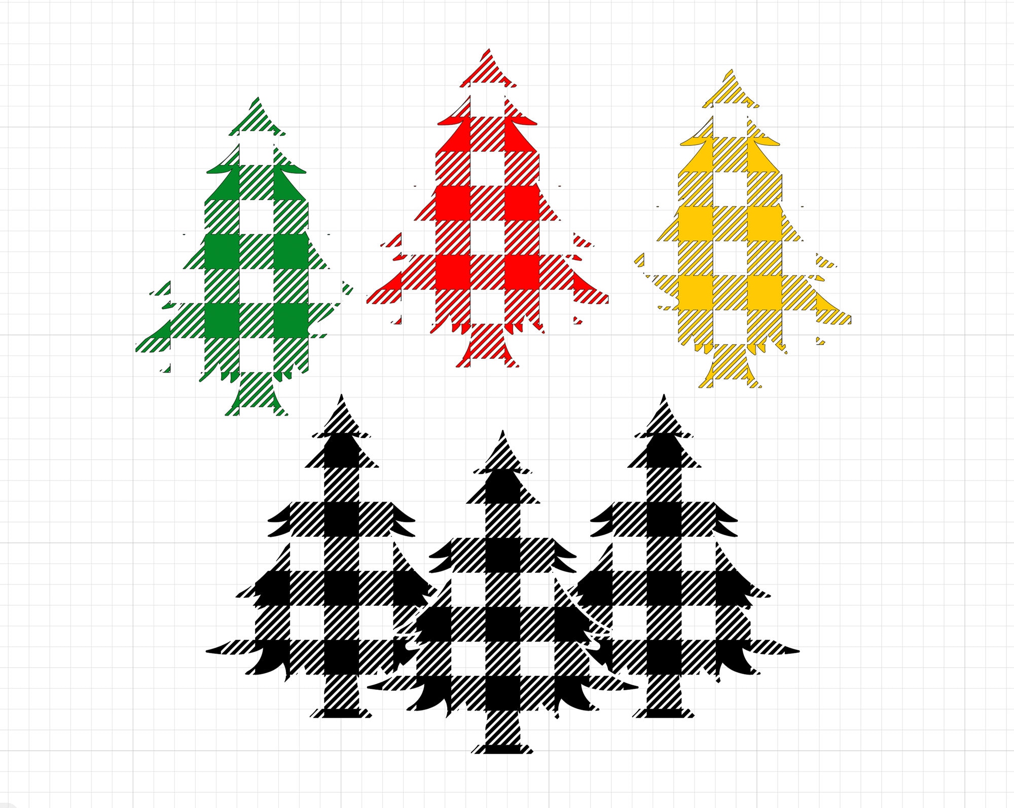 Christmas Tree Buffalo Plaid Svg Christmas Tree Png - Etsy