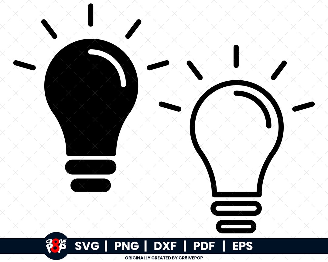 Light Bulb SVG | Png,dxf,pdf,eps, Cricut and Clipart Light Bulb Cricut ...