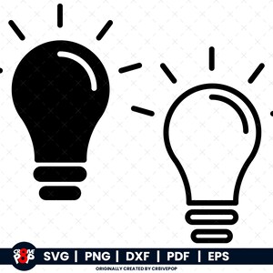 Light Bulb SVG | Png,dxf,pdf,eps, Cricut and Clipart Light Bulb Cricut ...