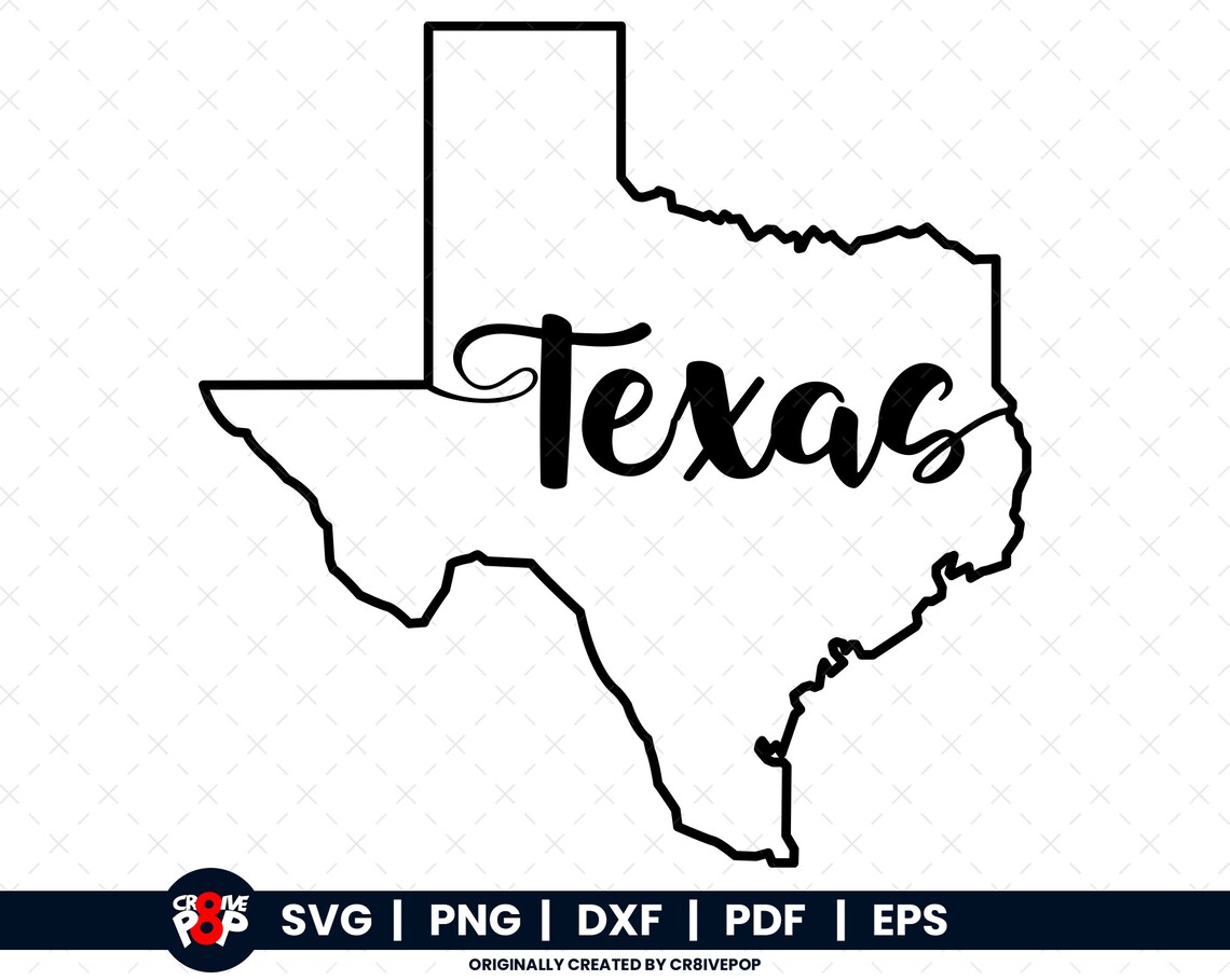 Texas SVG Texas Map, Texas Png, Texas Map Outline, Texas Dxf, Texas ...