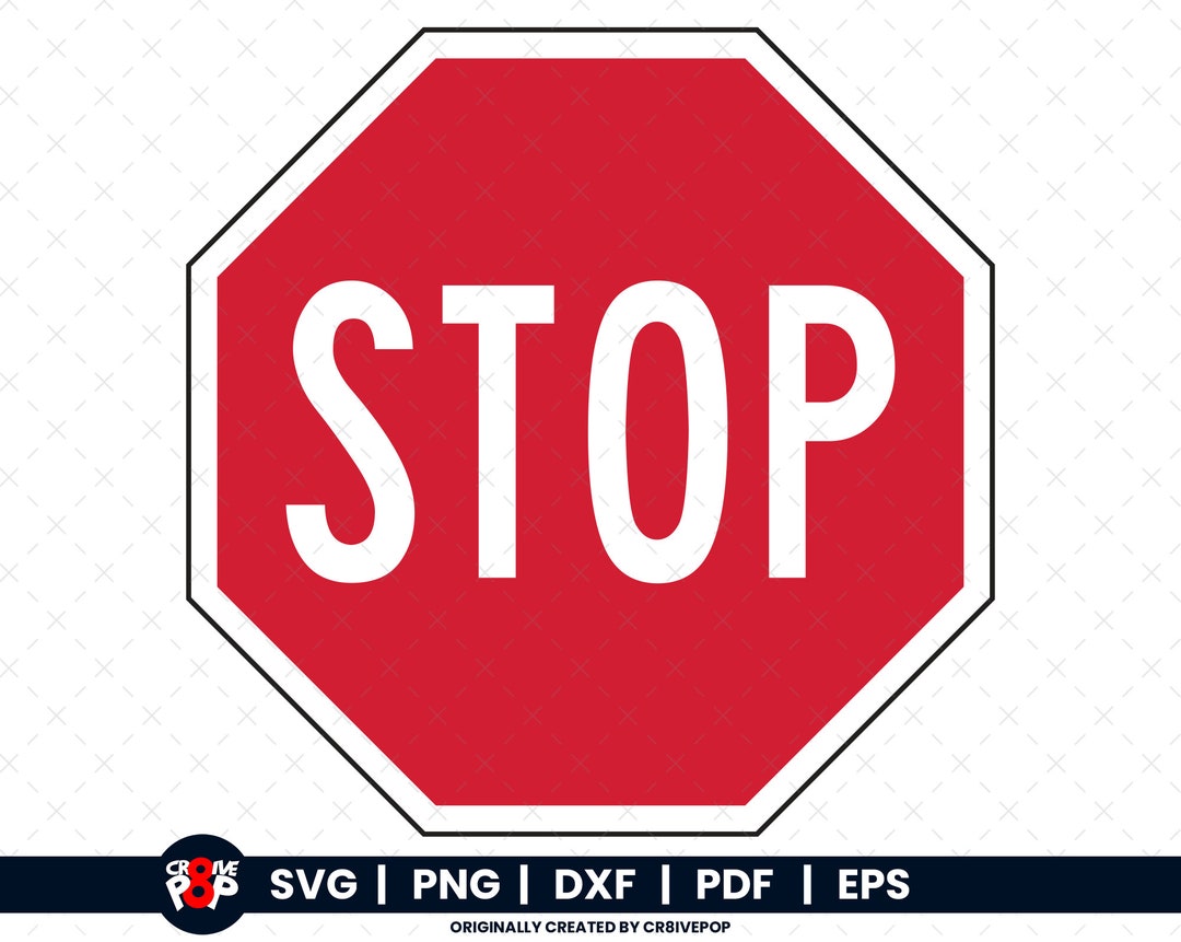 Stoppschild SVG PNG, DXF, pdf, eps, Cricut und Clipart Stop Sign Cricut ...