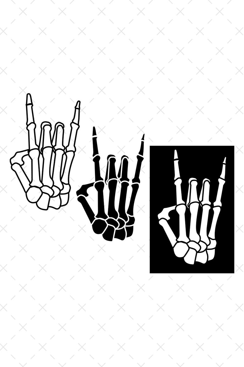 Rock Hand Skeleton Svg Skeleton Hand SVG Skeleton Svg - Etsy